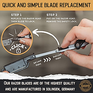 Better Barber Professional Straight Edge Razors for Men-Premium Disposable Razor Kit for Shaving Hair/Beard-Men’s Shave Kit Safety-Razor for Men (Refill blades pack, 80 Units)