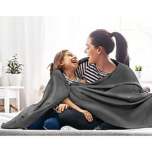 Utopia Bedding 100% Cotton Blanket (Queen Size - 90x90 Inches) 350GSM Lightweight Thermal Blanket, Soft Breathable Blanket for All Seasons (Smoke Gray)