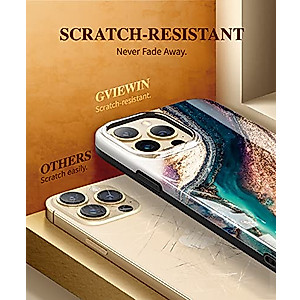 GVIEWIN for iPhone 13 Pro Max Case, Marble Soft TPU Shockproof Protective Case, Ultra Slim Thin Glossy Stylish Phone Cover, 6.7" 2021(Drift Sand/Brown)