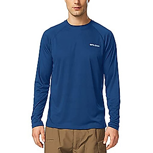 BALEAF Men's Long Sleeve Swim Shirts Rash Guard UV Sun Protection SPF T-Shirts UPF 50+ Quick Dry Swimming Fishing Ocean Blue Size M