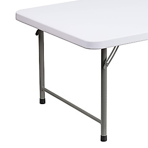 EMMA + OLIVER 4.93-Foot Kid's Granite White Plastic Folding Activity Table - Play Table