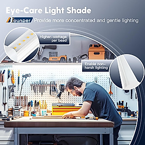 BBOUNDER 12 Pack T8 LED Shop Light 4FT, 4200LM Super Bright Led Tube Light, 6500K Cool Daylight, 40W Equivalent 250W, Linkable Integrated Light Fixture with Plug for Garage, Workshop, Warehouse