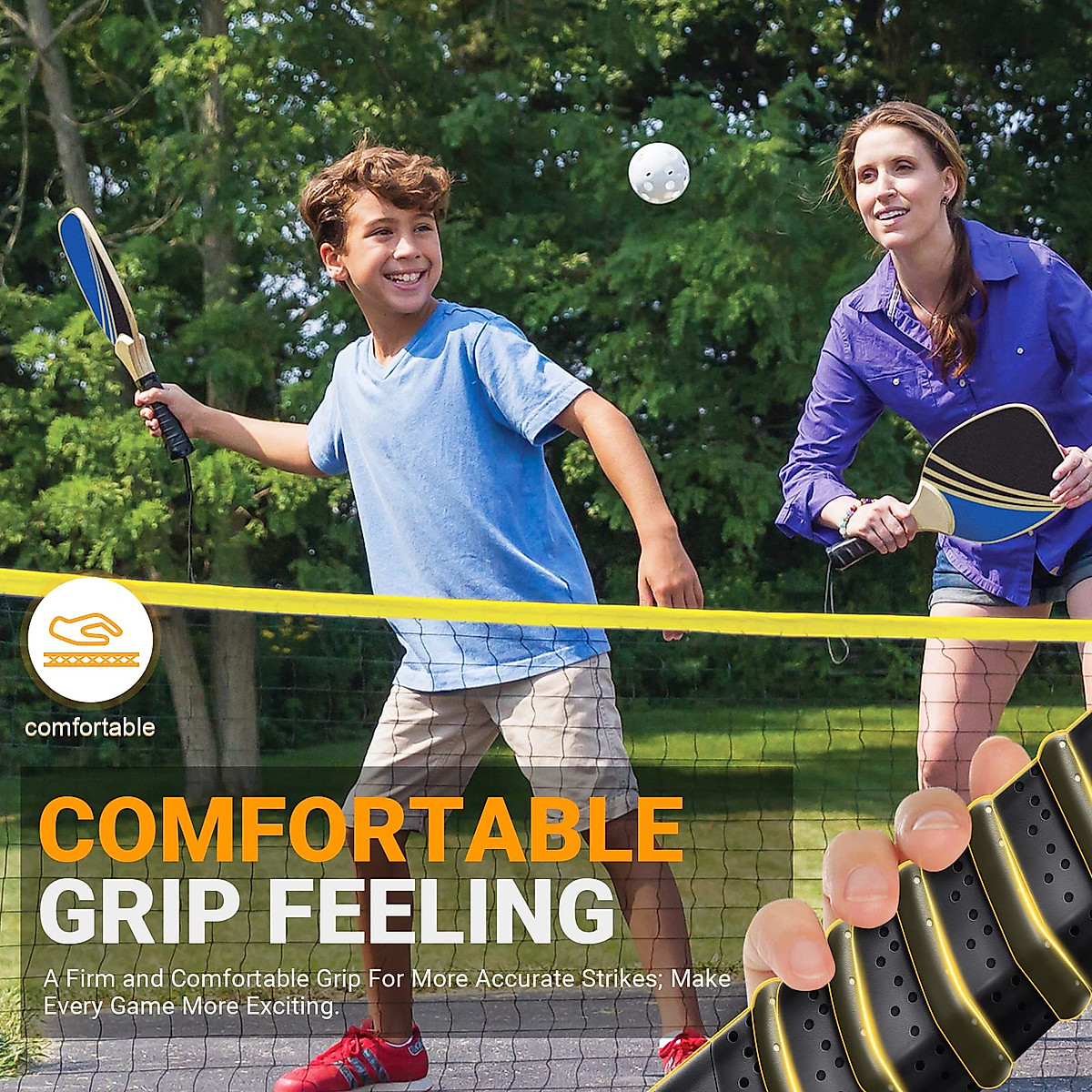 2-Packs Pickleball Paddle Grip Tape with Raised Ridge, Replacement Pickleball Overgrip Wrap for Sweat Absorption&Anti-Slip, Universal Pickle Ball Sport Accessories (Black)