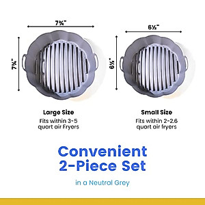 [UPGRADED] Air Fryer Silicone Liners – Replace Flammable Parchment Liner – Air Fryer Accessories – For Airfryer, Oven, Instant Pot, Pressure Cooker, & Microwave – Dishwasher Safe – Set of Two Sizes