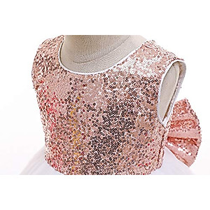 LZH Flower Girl Dress Baby Toddlers Sequin Dress Tutu Kids Party Dress Bridesmaid Wedding Gown
