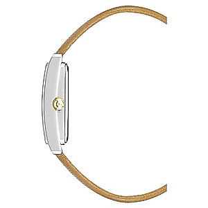 Anne Klein Women's Japanese Quartz Dress Watch with Leather Strap, Brown, 17 (Model: AK/2707TTTN)