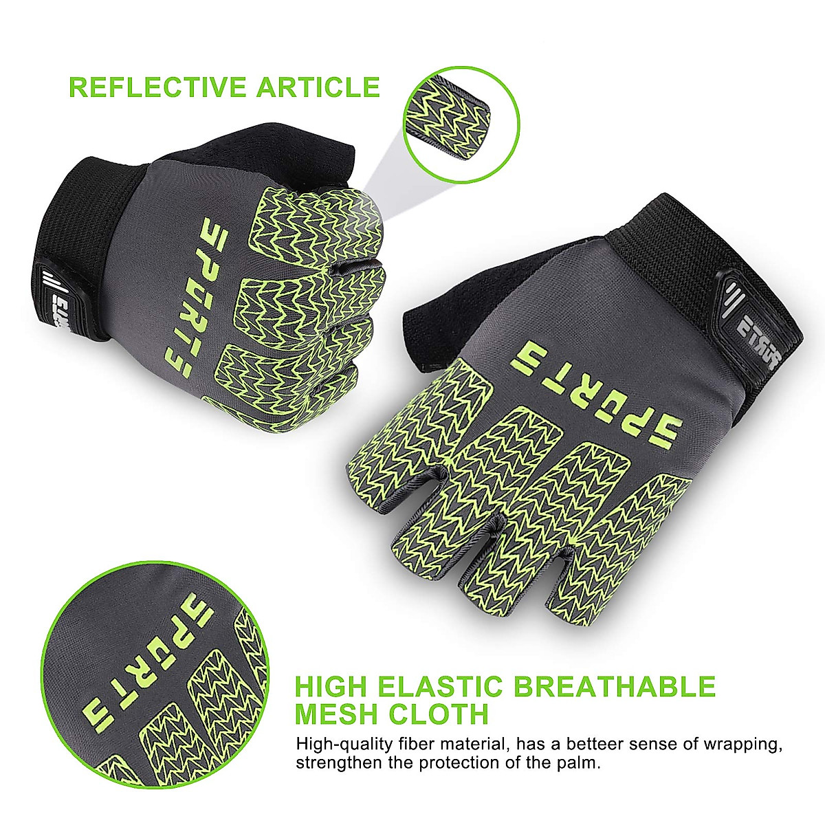 Accmor Kids Sport Gloves, Kids Half Finger Gloves, Kids Boys Girls Cycling Gloves, Kids Fishing Gloves for Cycling Camping Fishing Outdoor Sports