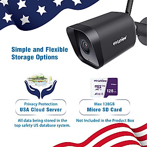 Laview Security Camera Outdoor 1080P HD,WiFi Cameras Waterproof,Home Security Cameras with AI Human Detection,Two-Way Audio,Night Vision,Compatible with Alexa,SD Slot&USA Cloud Storage(2 Pack)