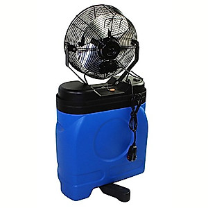 Ventamatic CDMP 1420BLU 14" Premium Misting Fan, 20 Gal Cooler, Blue/Black