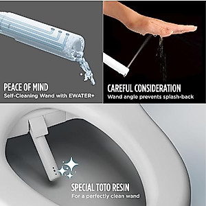 TOTO WASHLET+ UltraMax II 1G One-Piece Elongated 1.0 GPF Toilet and WASHLET+ S7A Contemporary Bidet Seat, Cotton White - MW6044736CUFG#01