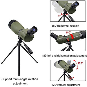 SVBONY SV14 Spotting Scope with Tripod Phone Adapter,25-75x70mm Spotting Scopes,Waterproof Spotter Scope,High Definition Sporting Scope,Scope for Bird Watching Shooting Range Scope