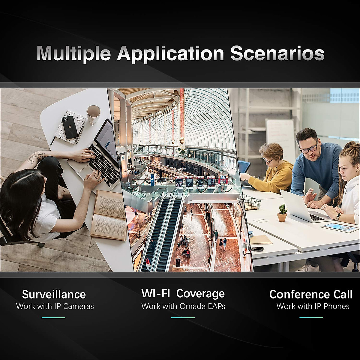 MokerLink 5 Port Gigabit POE Switch, with 4 POE+ Ports 1000Mbps, 78W IEEE802.3af/at, Unmanaged Plug and Play, Sturdy Metal Fanless