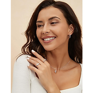 Mameloly Wedding Bands for Women Silver Slim Signet Ring Stackable Pave Cubic Zirconia Dainty CZ Engagement Rings for Her Size 7