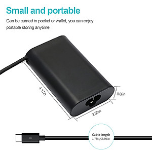Charger for Dell Laptop Computer, 45W USB C Fast Power Adapter for Dell XPS 13 9360 9365 9370 9333 Latitude 7390 2in1 7370 5175 5285 5290 2in1, Inspiron 14 7437 5482, 0HDCY5,04RYWW