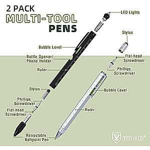 Gifts for Men Dad Him, Fathers Day, 10 in 1 Multi-tool Pen Sets, Birthday Gift Ideas for Husband Grandpa, Unique Tech Gifts from Wife Son Daughter Kids, Cool Gadgets Stuff, Christmas Stocking Stuffers