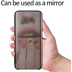 for Samsung Galaxy Note 10 Plus Case Clear View Makeup Mirror Flip Cover, Galaxy Note 10 Plus Phone Case with Kickstand Shockproof Protective Cover Galaxy Note 10 Plus Shell (Silver)