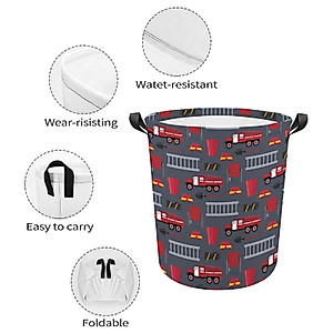Cartoon Firefighter Equipment and Tools Baby Laundry Hamper,laundry Basket,Waterproof Storage Bin for Bedroom,Clothes Organizer Basket,Toys Box,Room Decor