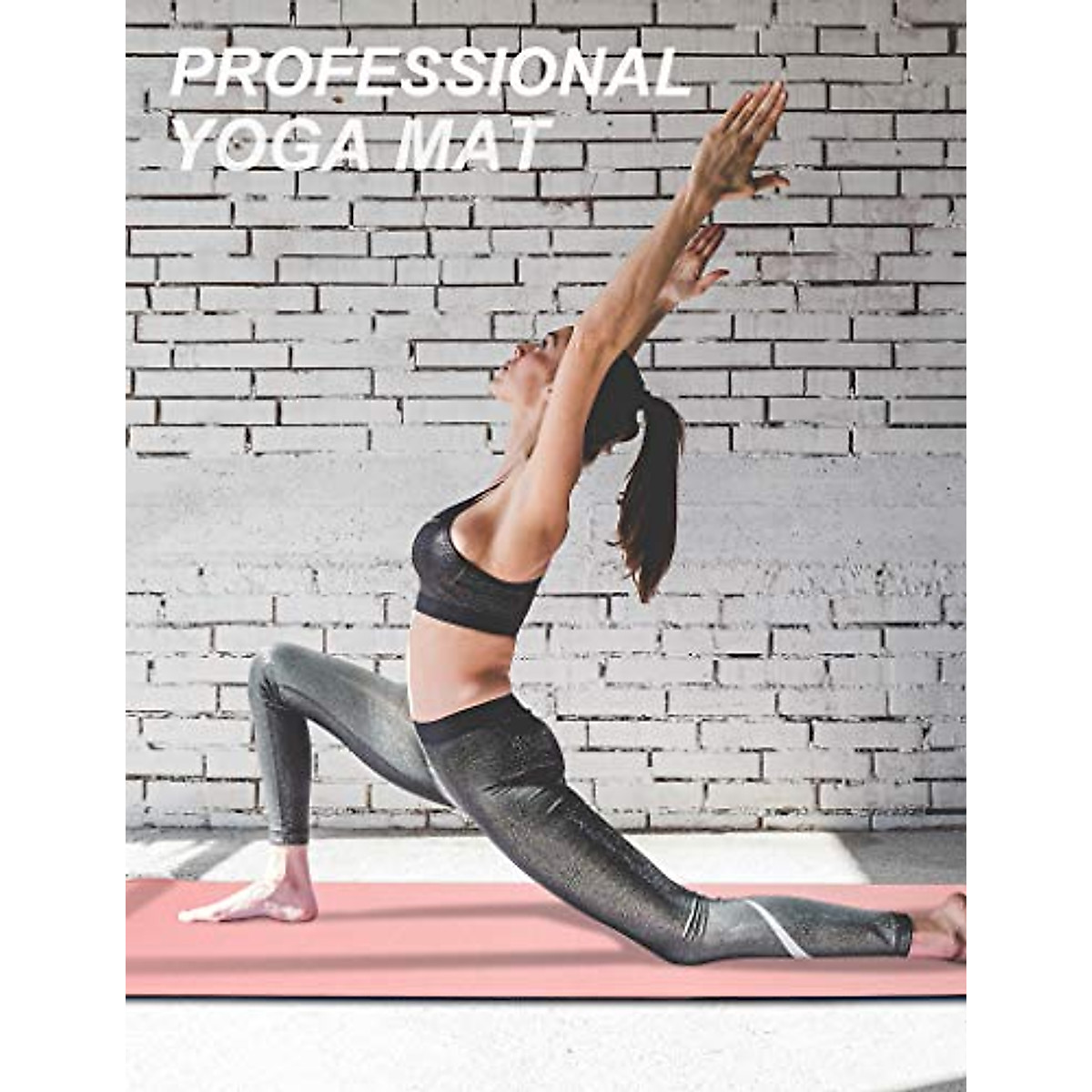 Yoga Mat with Strap, 1/3 Inch Extra Thick Double-sided Non Slip, Professional TPE Mats for Women Men, Workout Yoga, Pilates and Floor Exercises