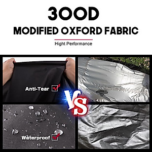 LIBZAKI 9.3-10.5ft Kayak Cover Accessories/Canoe Cover,Upgraded Thickened Waterproof & UV Protection Kayak covers for Indoor/Outdoor Storage-S-Black