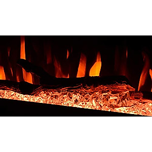 Touchstone Sideline Elite Smart 60” WiFi-Enabled Electric Fireplace - in-Wall Recessed - 60 Color Combinations - 1500/750 Watt Heater (68-88°F Thermostat) - Black - Log, Crystals & Driftwood - 80037