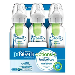 Dr. Brown’s Natural Flow® Anti-Colic Options+™ Narrow Baby Bottles 8 oz/250 mL, with Level 1 Slow Flow Nipple, 6 Pack, 0m+ Balloon Animals Gift Set