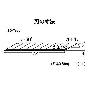 NT Cutter 9mm Snap-Off Precision Blades, 30 Degree Blades, 100-Blade/Pack, 1 Pack (BD-1800)