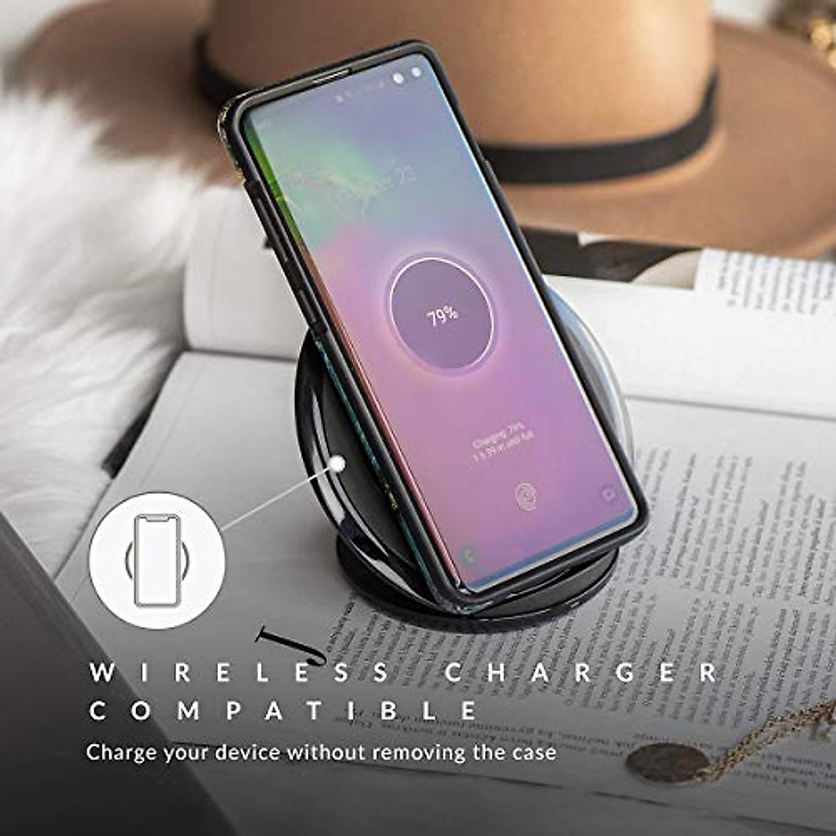 BURGA Phone Case Compatible With Samsung Galaxy Note 10 - Hybrid 2-Layer Hard Shell + Silicone Protective Case -Emerald Green Jade Stone Luxury Gold Glitter Marble - Scratch-Resistant Shockproof Cover