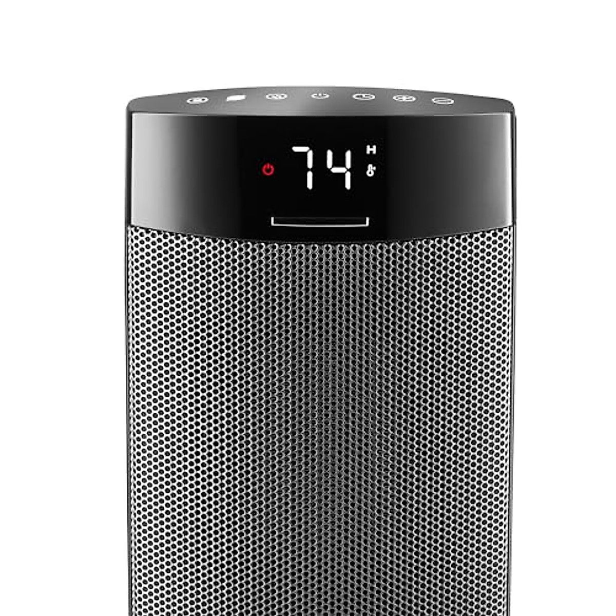 Lasko Ellipse Ceramic Tabletop Heater for Home with Tip-Over Switch, Child Lock, Digital Display, Thermostat, AutoECO Mode, Wide Oscillation, Remote, For Bedroom, Office, Den, 1500W, Black, CD12950