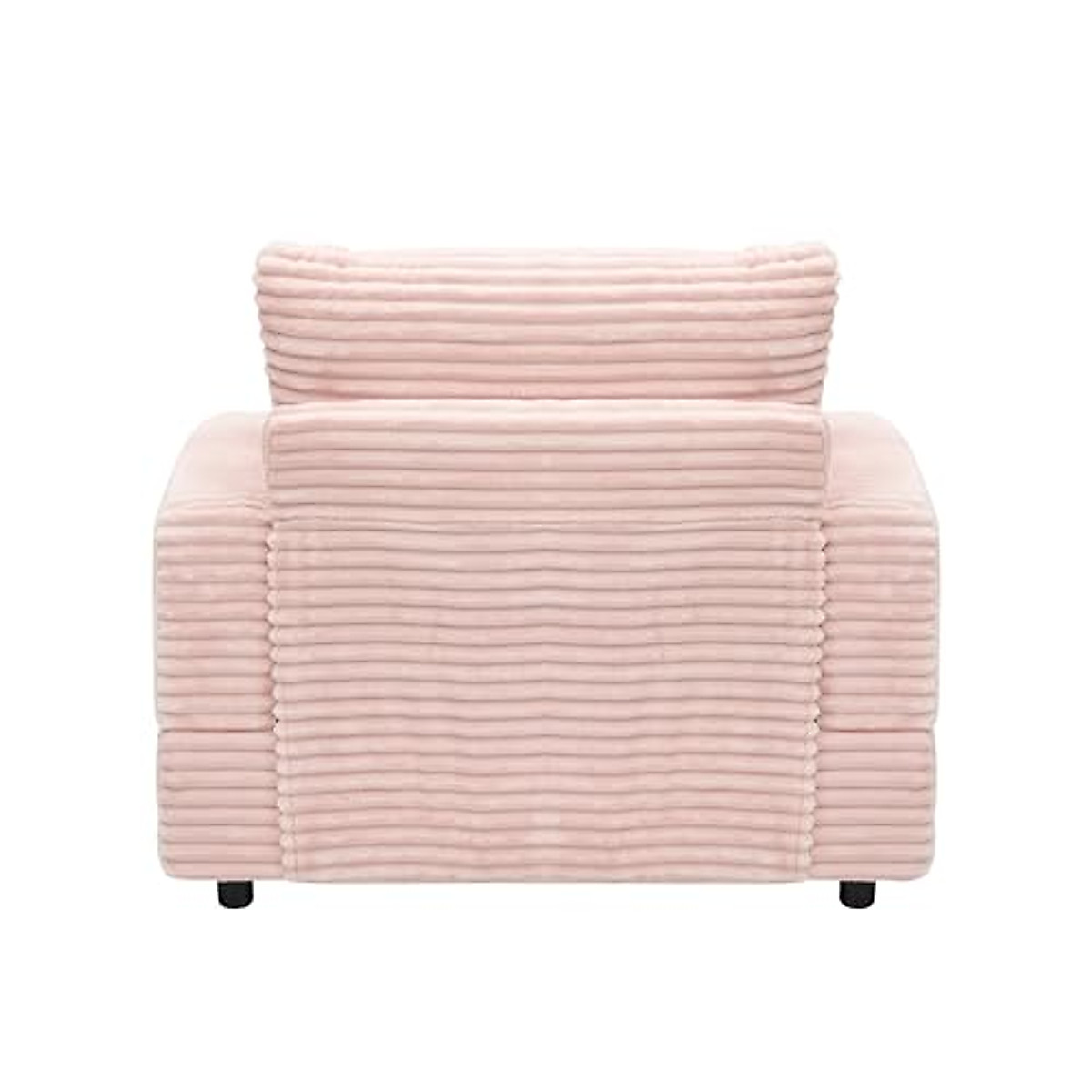 Oversized Single Sofa Cloud Couch Deep Seat Lounge Chaise with Movable Ottoman and Cupholder, Corduroy Upholstered Sleeper Armchair Daybed with Thicked Cushions and Throw Pillows for Living Room