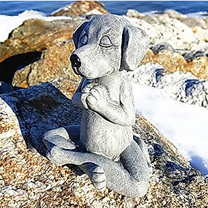 EatingBiting 4.7" Meditation Dog Statue Yoga Dog Garden Decor Buddha Art Sculptures Home Ornament Garden Decoration, Home Decoration (Meditation Dog Statue, Dog Buddha
