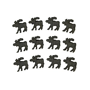 Zeckos Set of 24 Rustic Brown Cast Iron Moose Drawer Pulls and Cabinet Knobs - Each 2 Inches Long - Perfect for Western Lodge Decor and Furniture Enhancement