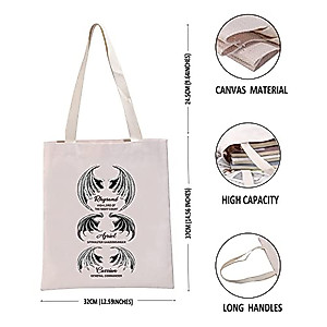 G2TUP ACOTAR Inspired Gift Rhysand Azriel Cassian Reusable Canvas Tote Bag A Court of Thorns and Roses Shopping Bag Bat Boys Fan Club Gift (Rhysand Azriel Cassian Handbag)