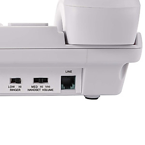 Yopay Amplified Single Line Corded Desk Telephone, Large Buttons Phones for Seniors, Extra Loud Ringer Desk Phone Easy to Read, White, Elderly Friendly