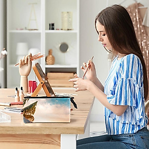 TBOUOBT Cosmetic Travel Bags, Makeup Case, Makeup Bag for Toiletries, Hawaiian Beach Sea Coconut Tree Sunrise