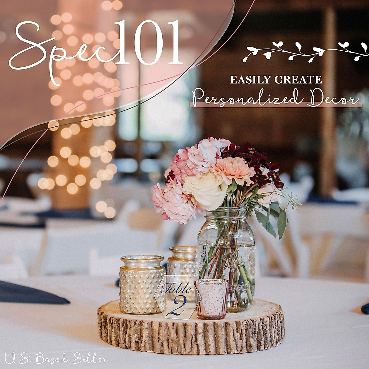 Spec101 Acrylic Place Cards - 2 x 3.5 Inch Hexagon Acrylic Blanks for Acrylic Signs and Table Place Cards, 20Pc