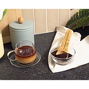 Talisman Designs Laser Etched Beechwood Scoop with Clip | Nature Design | Wood Coffee Spoon |, Cute & Functional Kitchen Tool, | Small Wooden Utensils