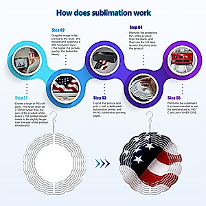 6 Pack 10 inch Aluminum 3D Sublimation Wind Spinner Double Sided Circle Sublimation Garden Wind Spinners Blanks for Heat Press, Innovation Wind Spinner