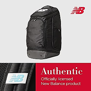New Balance Sports Backpack, Team Travel Gym Bag for Men and Women, Black, One Size