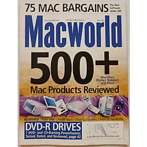 Macworld. May 2003. The Reviews Issue, 500+ Products Reviewed, 75 Software Bargains, DVD-R Drives, GigaHertz iMac