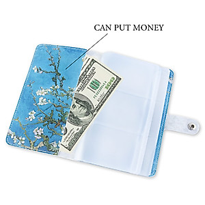 lizimandu Business Card Holder Book, Business Card Book Case PU Leather Organization Binder Name ID Card Holder for Men & Women, Up to 96 Cards Capacity(1-Peach Blossom)