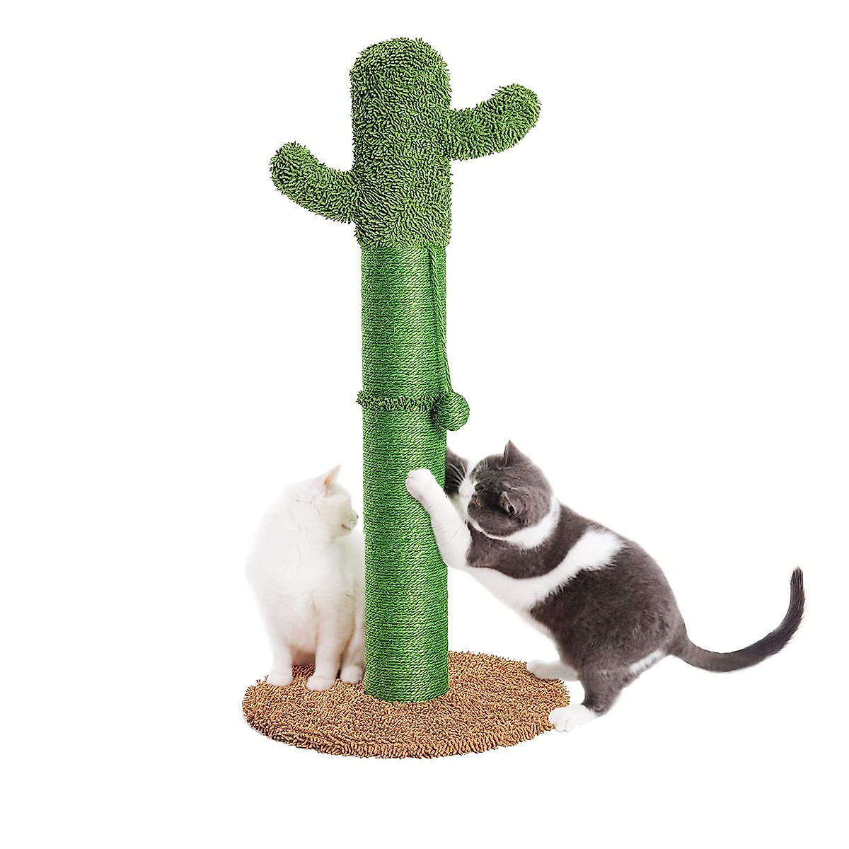 34" Cactus Cat Scratching Post with Dangling Ball for All Cats Large Version Brown