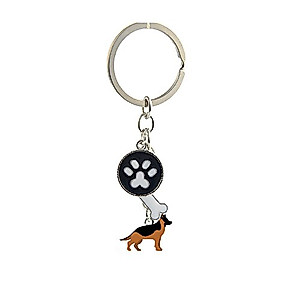 Key-ring Keychain,Cute Metal Small Dog Puppy Keychain Keyring Keyfob Car Bag Charm Dog Tag Chains Birthday (German Shepherd Dog)