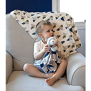 Minky Animal Snuggler Lovey Blanket for Kids, Babies, Boys, Girls, Gender Neutral Security Blanket with Stuffed Animal (Beloved Snowcap Bear)