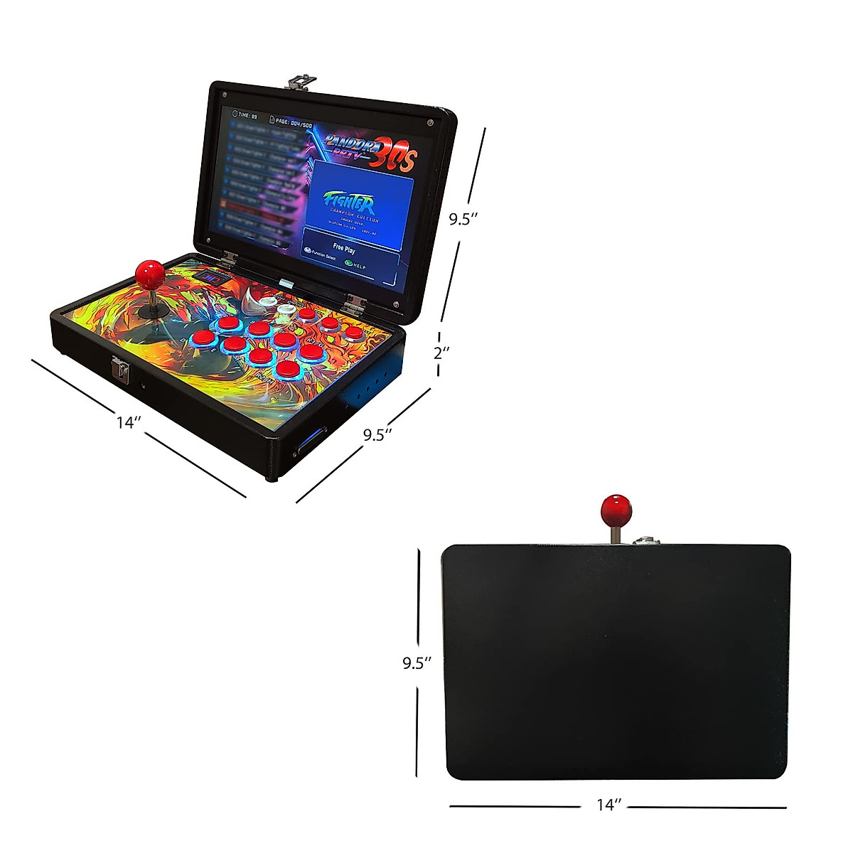 RegiisJoy Portable 28000 in 1 Pandoras Box 50S 3D Arcade Game Console, 14-inch Screen Retro Video Game Machine with Search/Hide/Save/Load/Pause Function