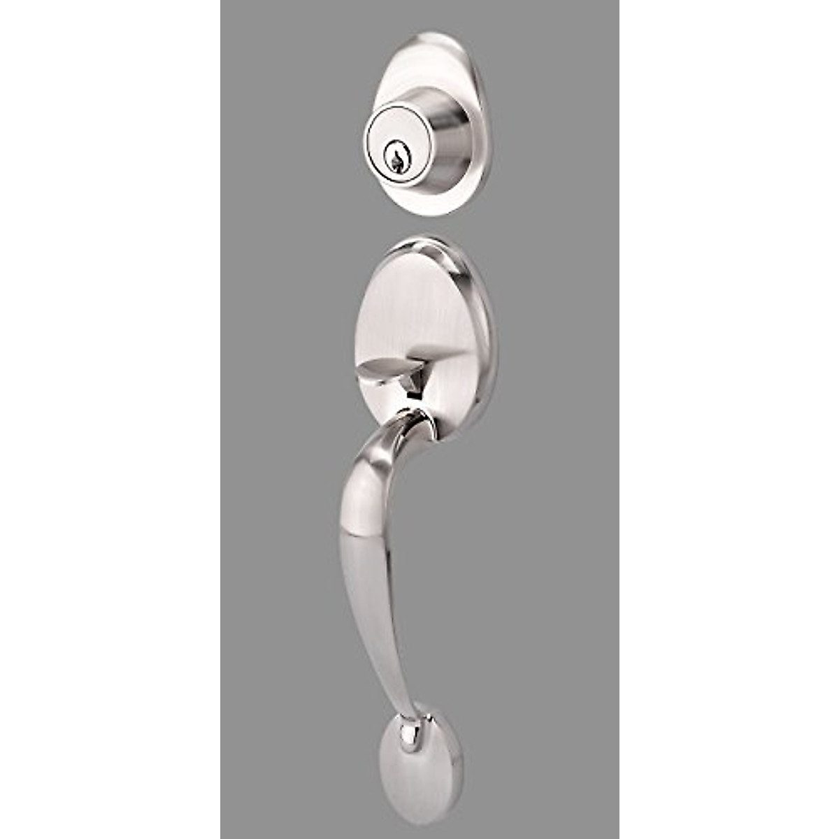 Togu HS13B-KB-SN Heavy Duty Front Door Handleset with Knob Door Handle,Solid Entry Door Lockset Leverset for Home Exterior Doors,Easy Installation,Satin Nickel