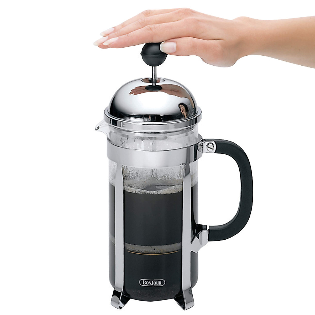 Bonjour Maximus French Press Coffee Maker, 8 Cup, Silver