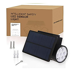 Solar Lights Outdoor, Solar Wall Light Solar Motion Lights, Human Body Induction Solar Wall Lights with Dual Head Spotlights, 30 LED Waterproof Lights, Solar Powered Light for Garden, Backyard(2 Pack)