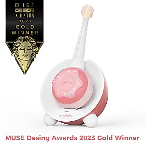 Rechargeable Electric Toothbrush for Baby, Toddler Electric Toothbrush with LED Light, Easy-Grip Silicone Handle, 3 Modes with 2 Minutes Smart Timer, Ages 1+, Pink