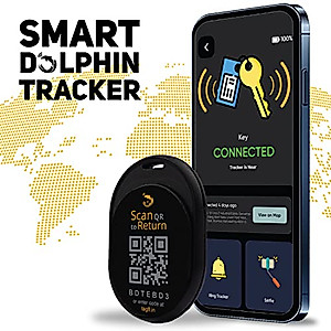 Dolphin Smart Tracker, Android and iOS Compatible, Alternative to GPS Tracker for Locating Valuables Within Approximate Distance, Bluetooth Luggage Tracker and Key Finder, 2 Pieces, Black - tag8