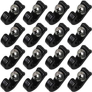 JJHXSM 16pcs 1" Nylon Buckle J-Hooks Black Lashing Hooks for Bungee Cord Yacht Kayak Accessories